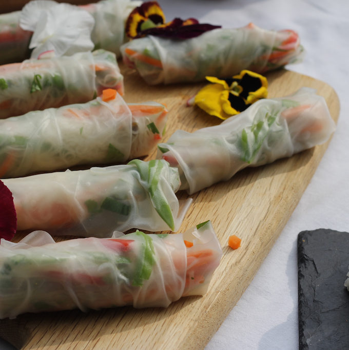 Fresh Spring Rolls with Four Dipping Sauces - Healthy Mama Cooks